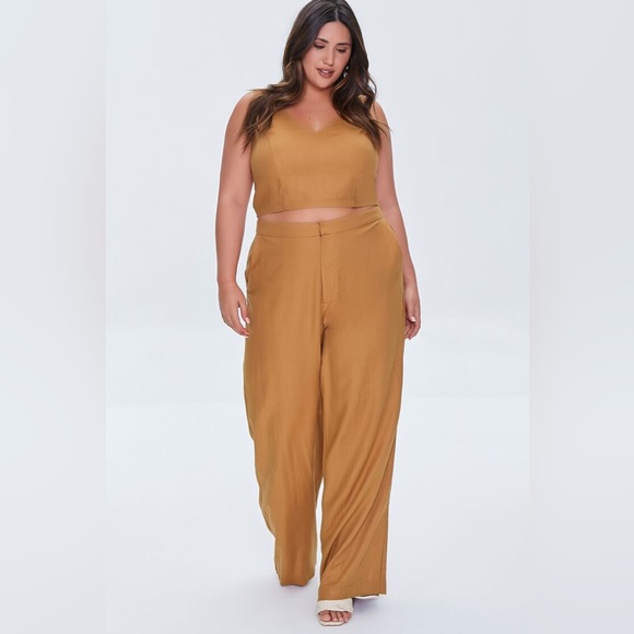 Forever 21 | Pants & Jumpsuits | Linen Blend Crop Toppant Set | Poshmark